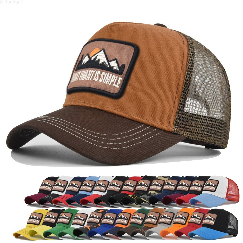 vintage mountain snapback cap for men 5 panel trucker cap net baseball ...