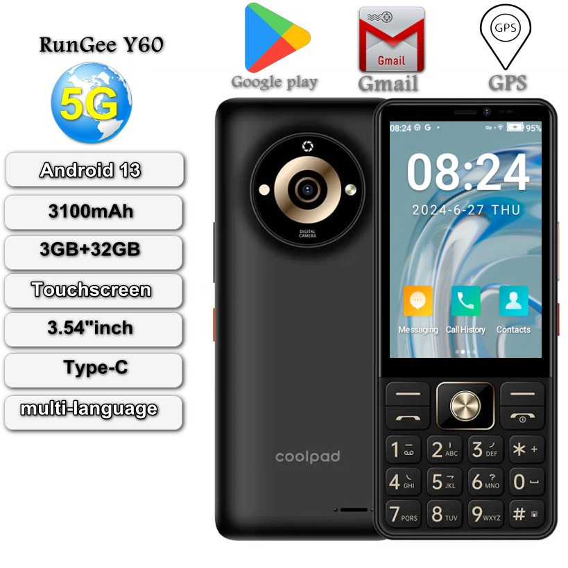 BR Portuguese 5G Rungee Y60 Touchscreen phone WiFi Hotspot 3GB +32GB ...