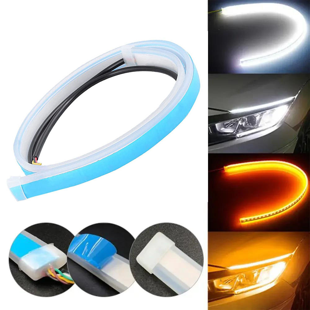One Strip of LED Strip Turn Signal Light Yellow Bright Flexible DRL Led ...