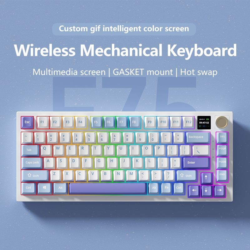 Meta F75 75% Wireless Mechanical Keyboard with TFT Screen Hot Swap RGB ...