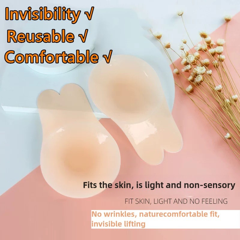 Rabbit Ear Silicon Bra Nipple Cover Silicone Push Up Bra Seamless ...