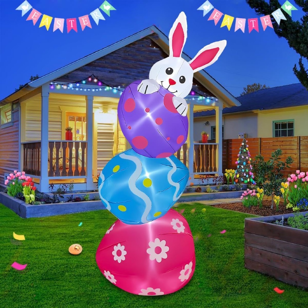 7.2 Feet New Product Luminous Inflatable Easter Egg Rabbit Air Model ...