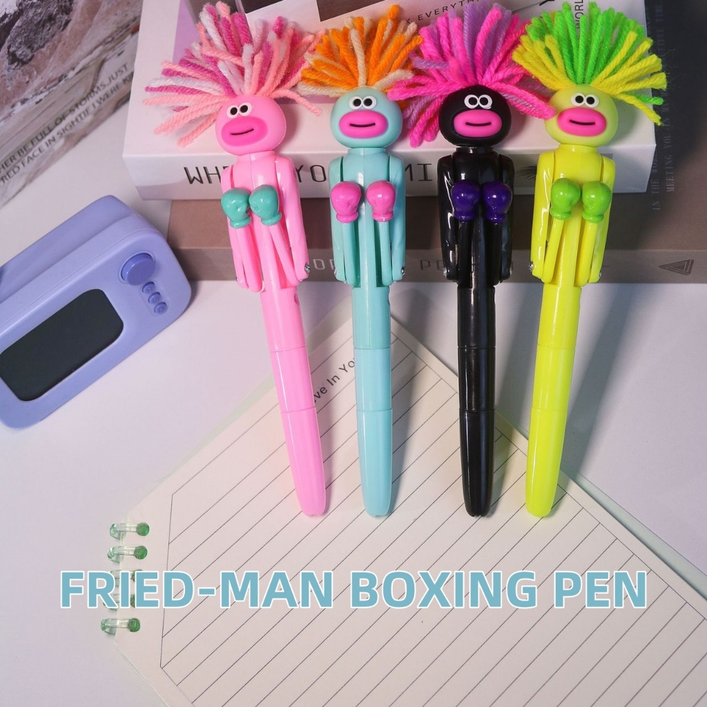 Cute Pen Gel Pen Fried Hair Man Boxing Pen Creative Stress-Relief Pen ...