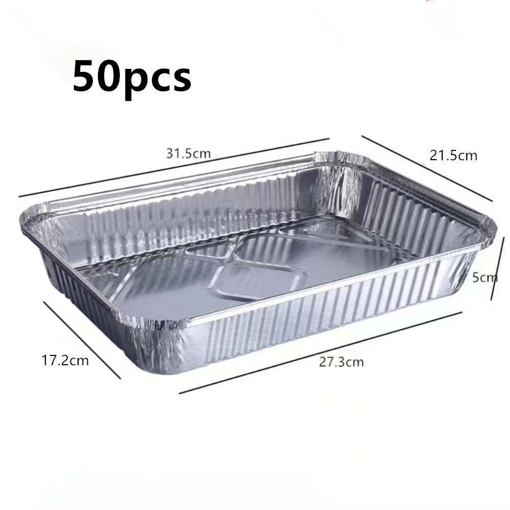 【Ready Stock】[50pcs] Aluminum Tray with Lid [ Catering lasagna pan ...