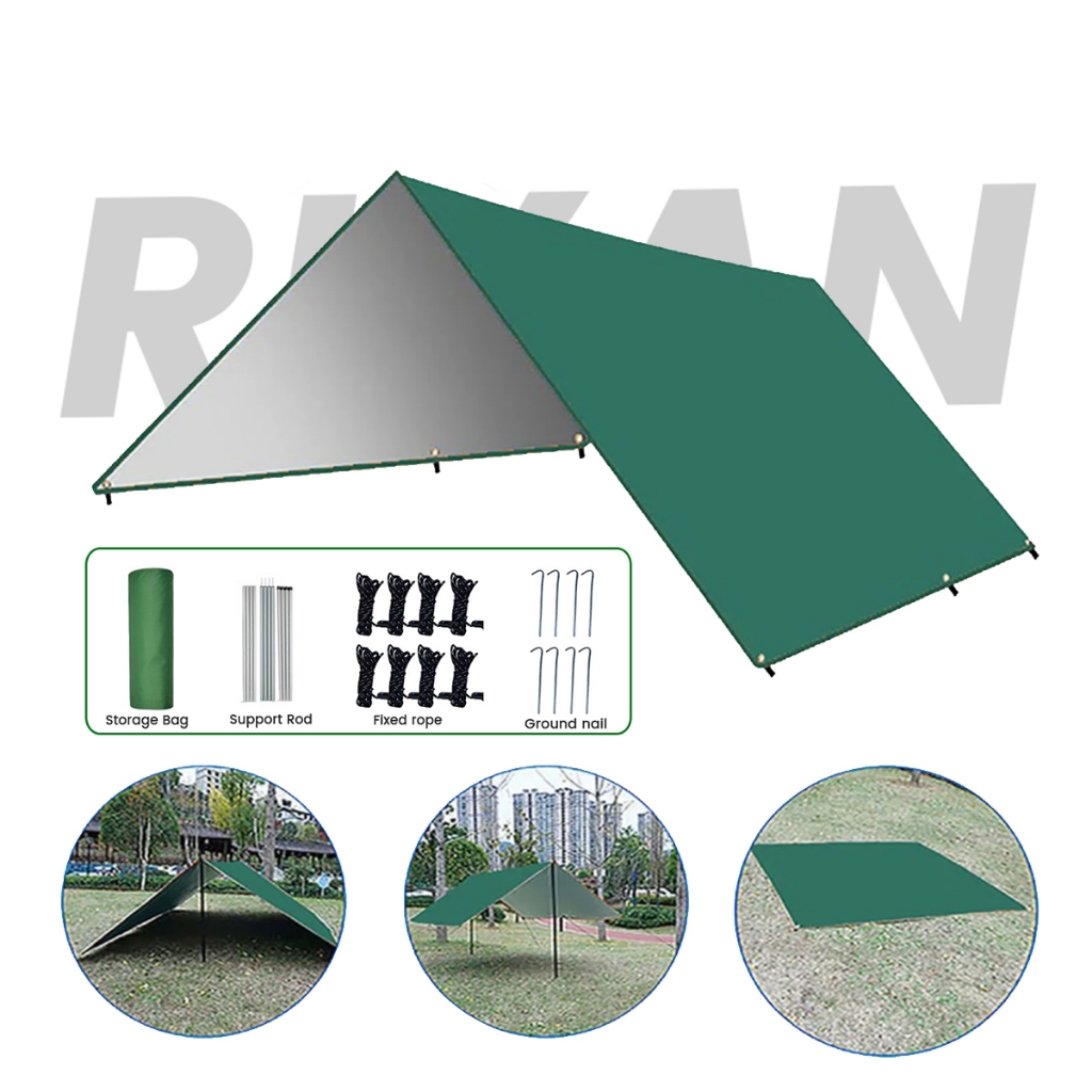 RIYAN Camping Canopy Tent 3x3m Outdoor Large Sunproof Rainproof Awning ...
