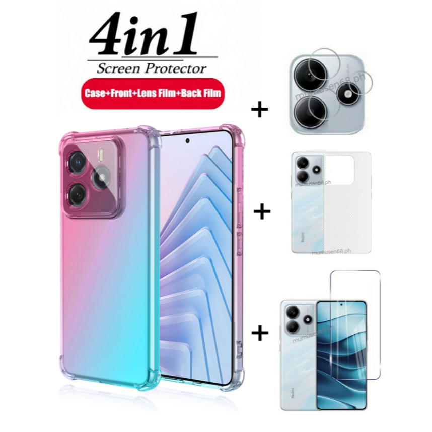 (4in1) For Redmi NOTE 14 5G NOTE 14PRO 5G Gradient color phone case ...
