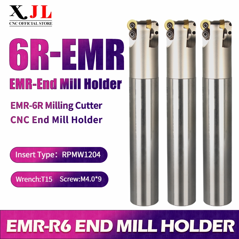 XJL R6 EMR Milling Cutter Bar R6 Round Nose Bull CNC End Mill Holder R6 ...