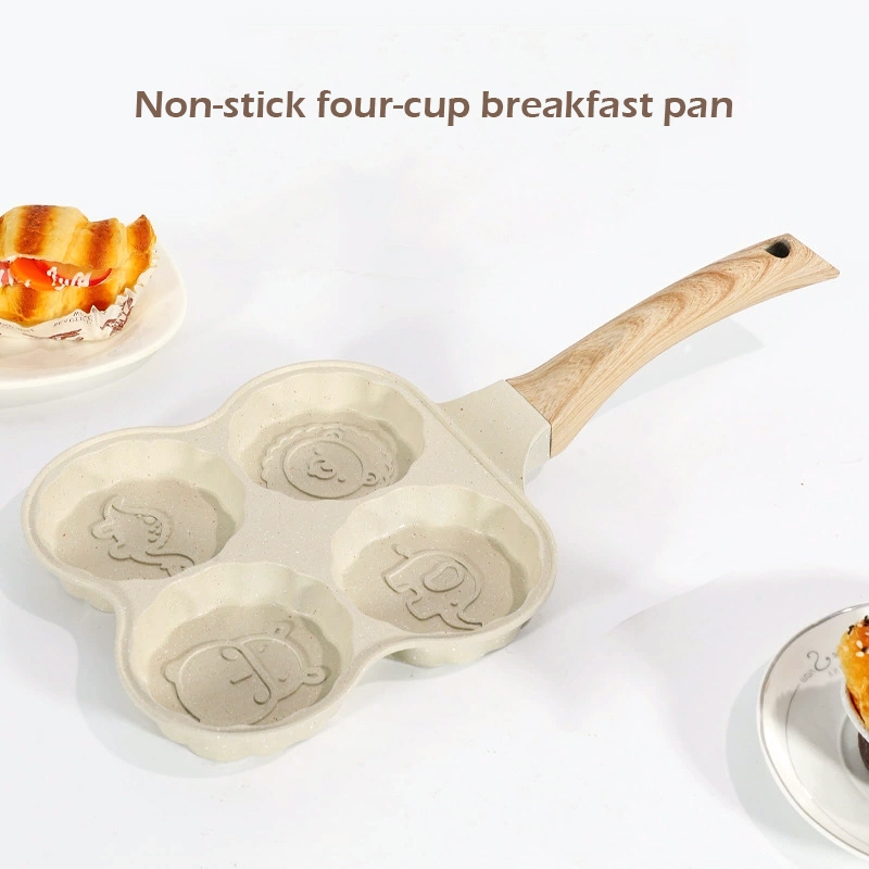 S&S White 4-Cup Cartoon Animal Frying Pan Nonstick Omelette Pan Egg ...