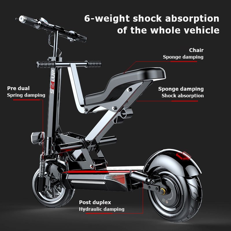 SEALUP Q13 Electric Scooter Z-design Double Seat Loading Capacity 200KG ...