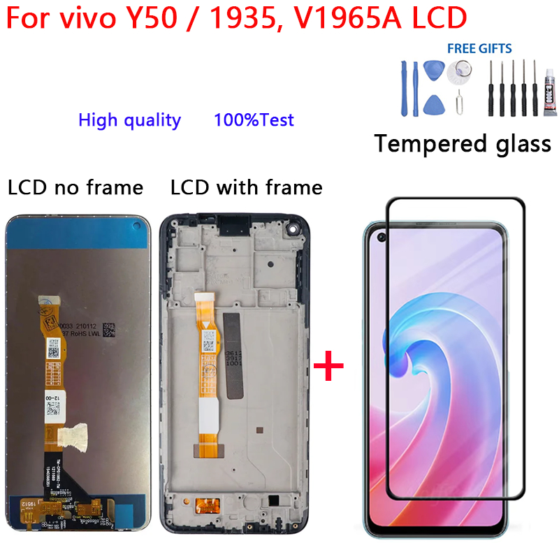 6.53" Original LCD For vivo Y50 / 1935, V1965A Display Touch Screen ...