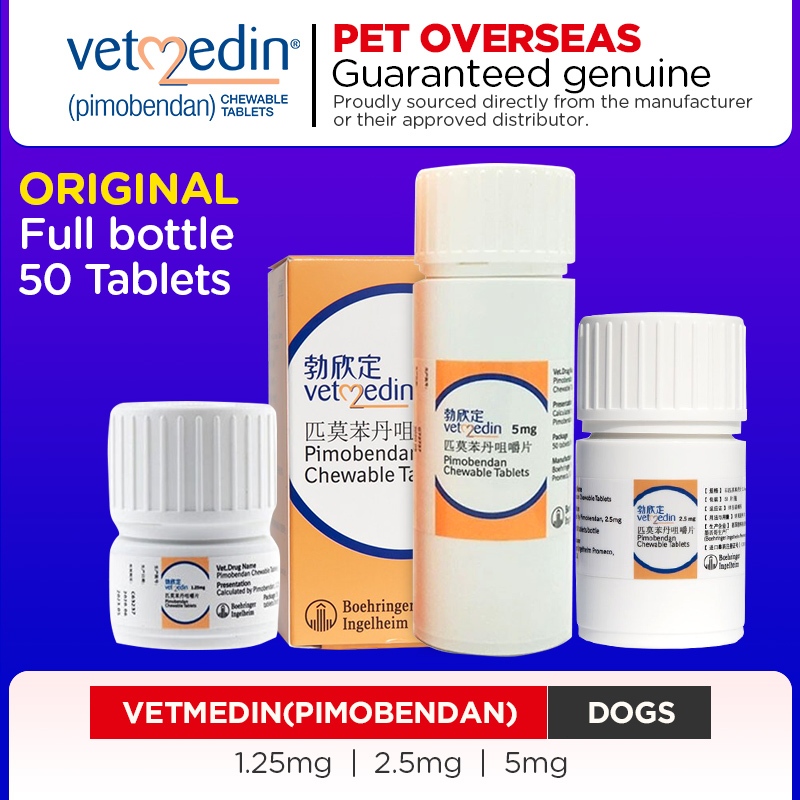 Vetmedin Pimobendan Chewable Tablets is Only for Use in Dogs With Heart Failure, Original Bottle ...