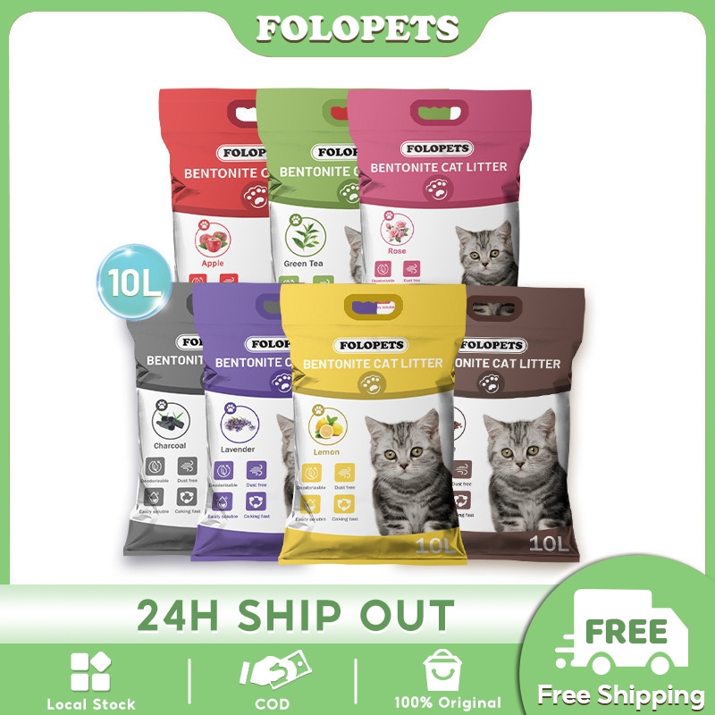 FOLOPETS 10L Sand Bentonite Cat Litter Food Grade Odour Control ...