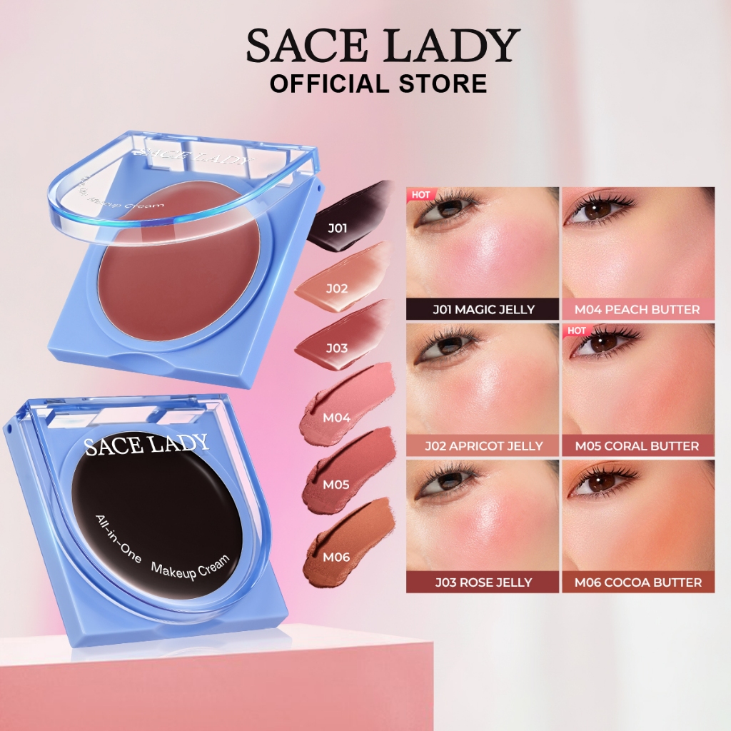SACE LADY All-in-One Makeup Blush Cream Lasting Pigmented Multi-use ...