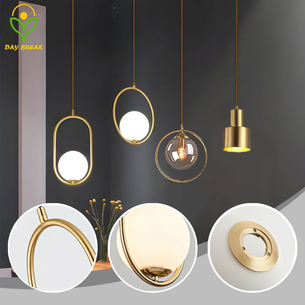 Pendant Light Modern Golden Metal Glass Luxury Chandelier for living ...
