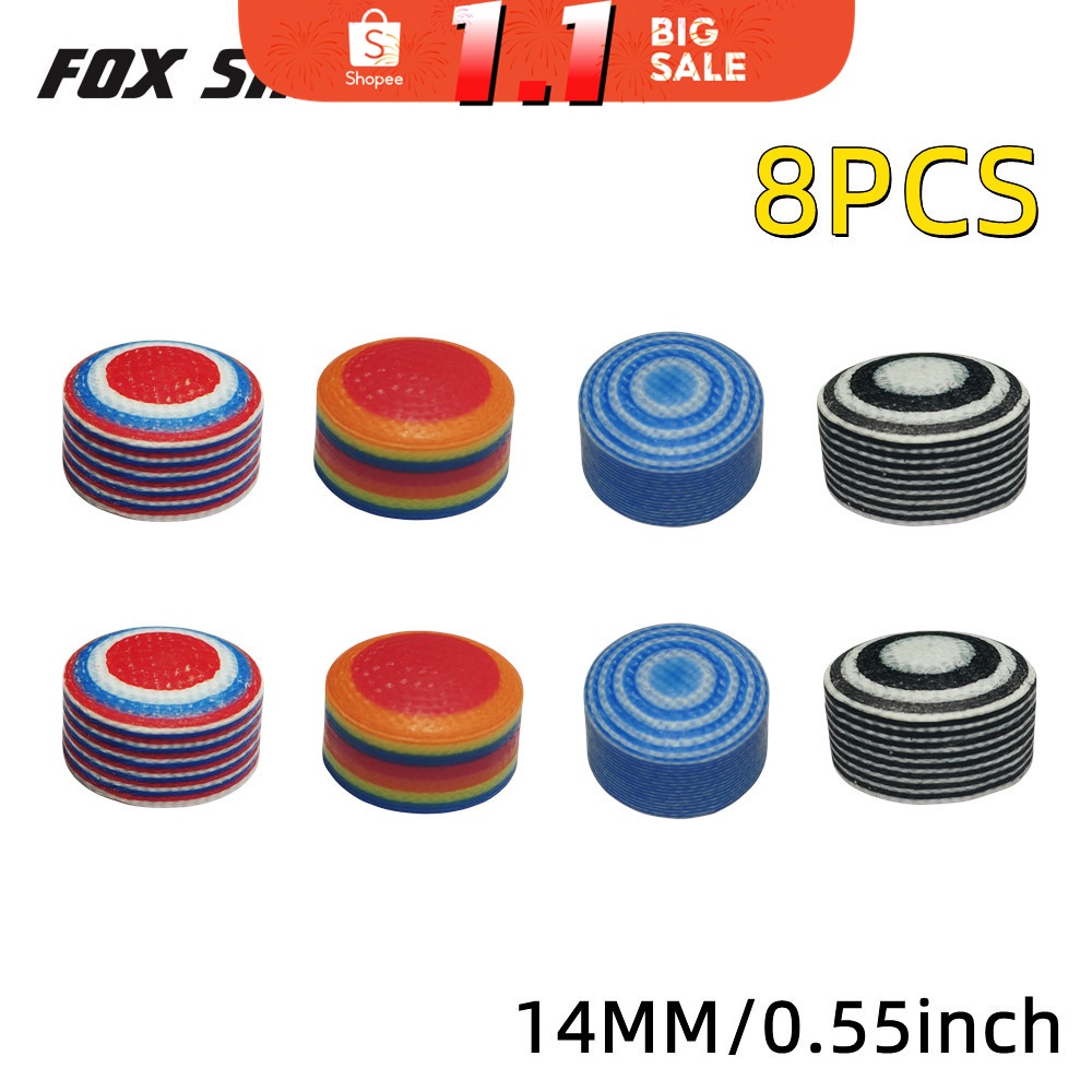 FOX SMILING 8PCS 14mm Break Jump Cue Tips Colorful Fiber Tips For Pool ...