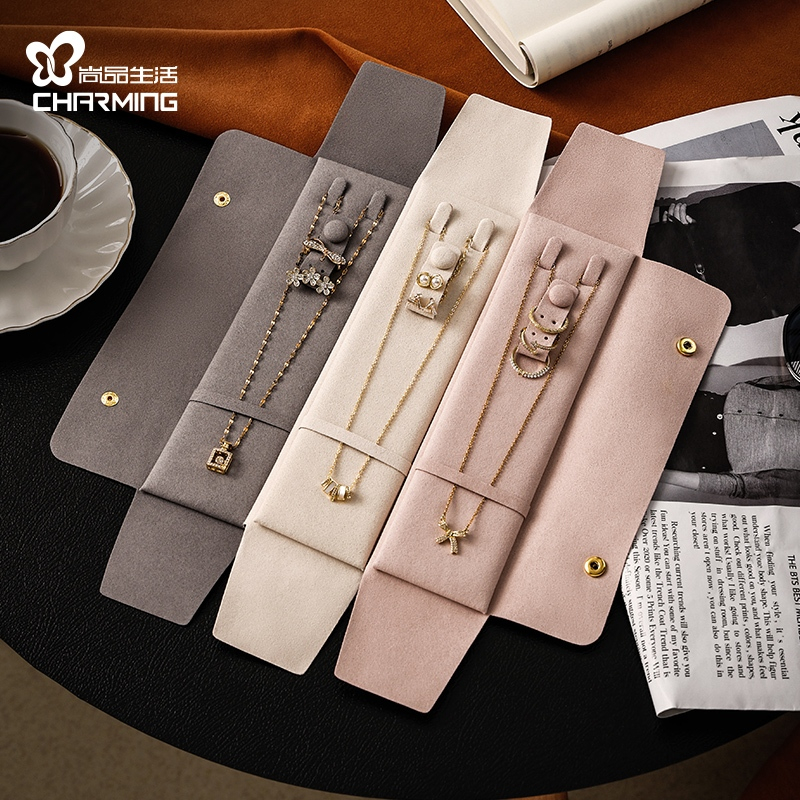 CASEGRACE Necklace Pouch Travel Jewelry Organizer With Snap Bridesmaid ...