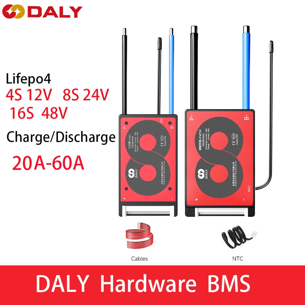 DALY Hardware BMS 12V 24V Lifepo4 4S 8S battery BMS 60A 40A 20A | Shopee Philippines
