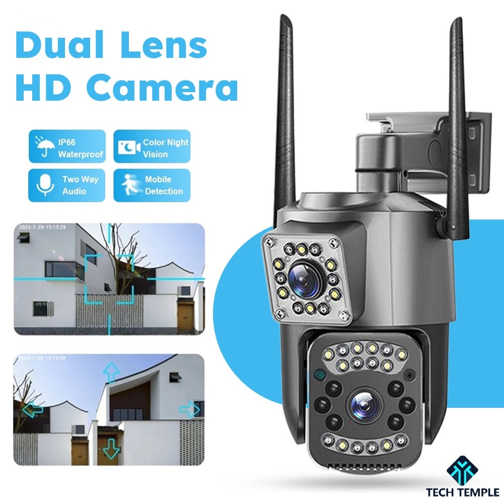 V380 Pro CCTV Camera Dual Lens 360° Panorama Ultra HD Night Vision Waterproo Wi-Fi Wireless ...