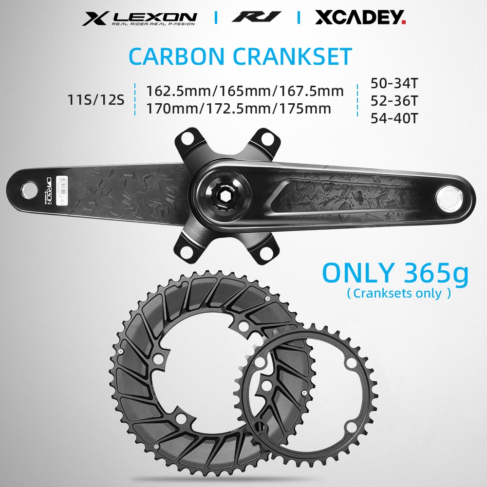 LEXON XCADEY Power Meter Base Road Carbon Cranksets 375g 29mm Spindle ...