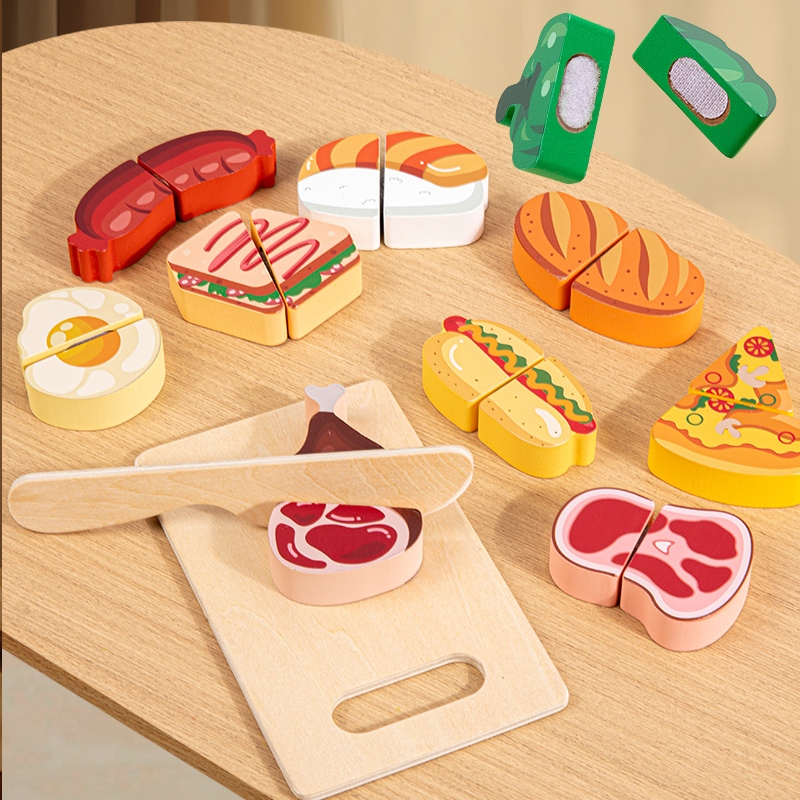 Kids Pretend Play Simulation Kitchen Toy Montessori Cut Fruits and ...