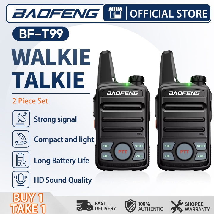 【Buy 1 Take 1】Baofeng BF-T99 mini Frequency 400-470MHz Two Way Radio16 Channels Mini Ultra Thin ...
