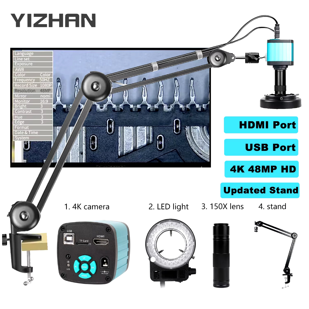Yizhan 1080P 4K HD Industrial Microscope For Soldering Microscope 48MP ...