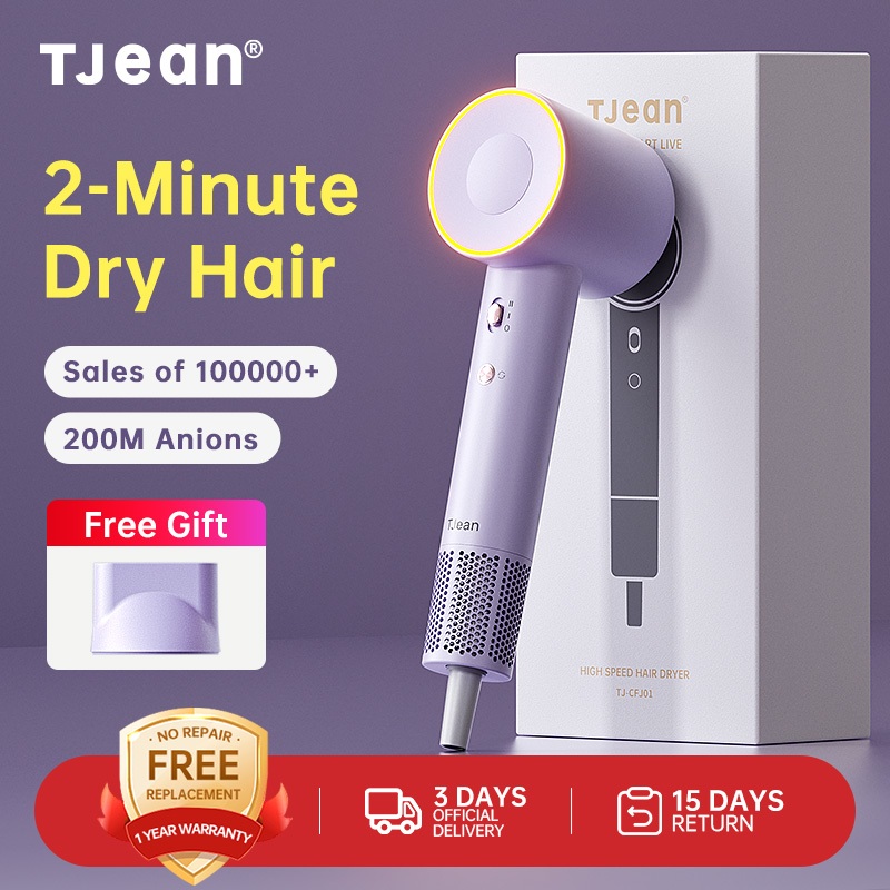 TJean High Speed Hair Dryer Mini Blower Hair 2 in 1 Hot&Cold Low Noise ...