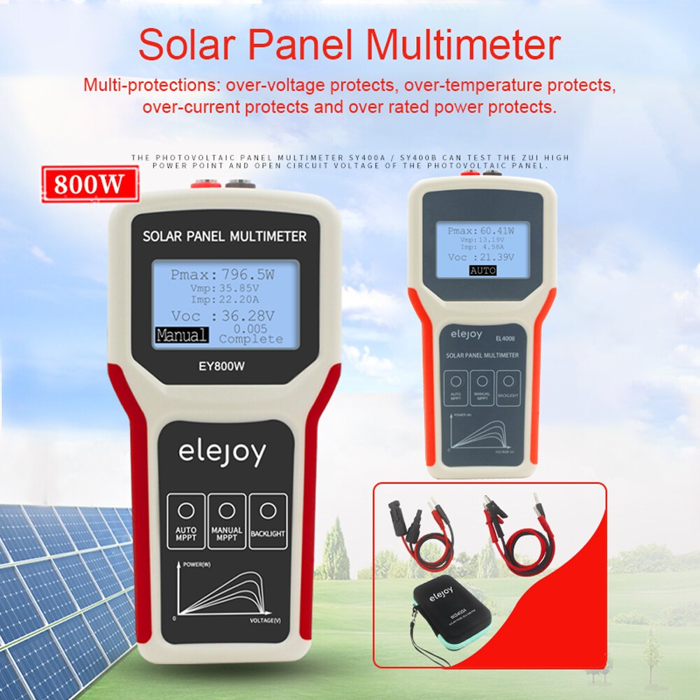 EY800W EY1600W EL400B Solar Panel Multimeter Auto/Manual MPPT Detect ...