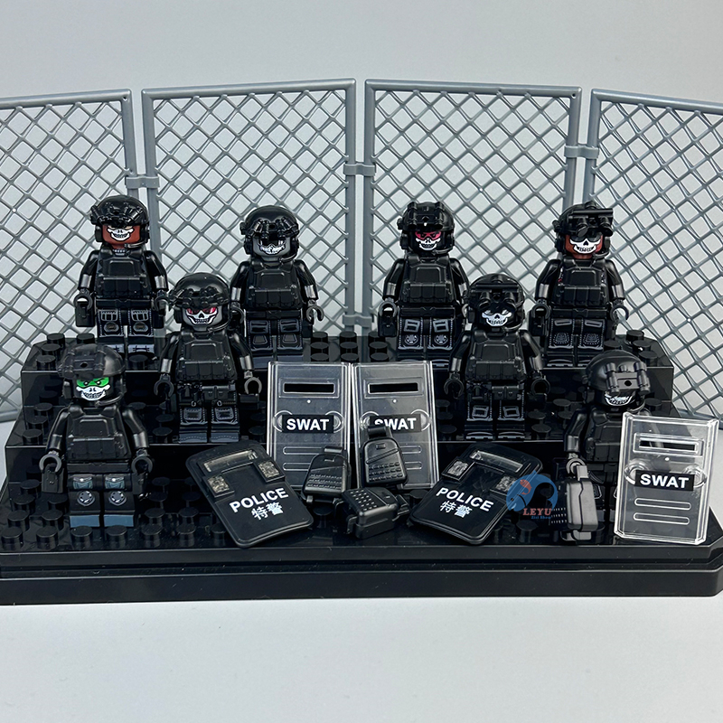 8 Pcs/Set SWAT Police Soldiers Building Blocks Minifigures Armed ...