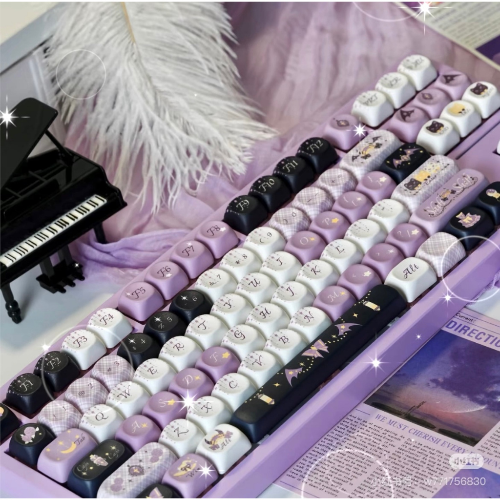 Star Woven Butterfly Keycaps 129 Keys MOA Height PBT Material Keycap ...