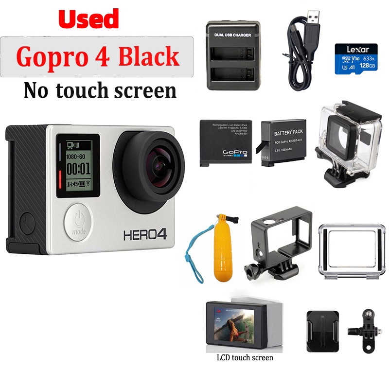 GoPro HERO 4 Black Sports Camera For Vlog 4K GoPro 4 Silver Action ...