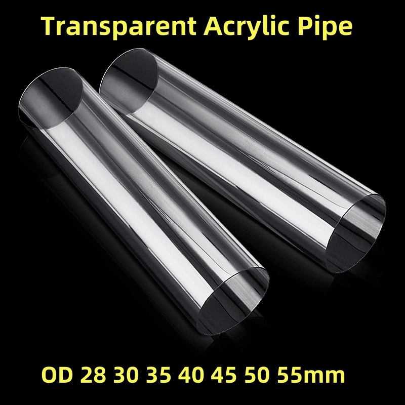 OD 28-55mm Transparent Acrylic Pipe Polycarbonate Rigid Round Tubing ...