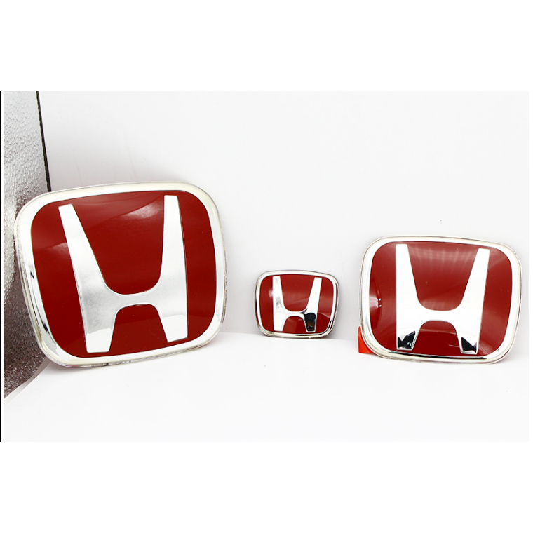 3pcs Honda Civic FD 2006-2011 Car Emblem Logo Red（F+R+S） | Shopee ...