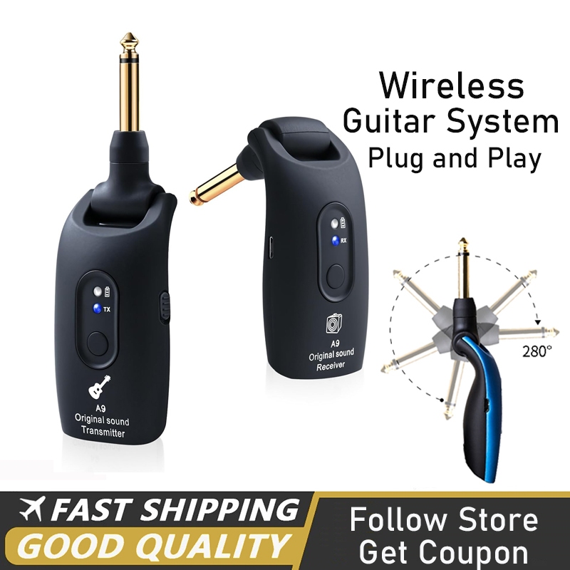 Wireless Guitar System Pickup 2.4G Wireless Guitar Transmitter Receiver ...