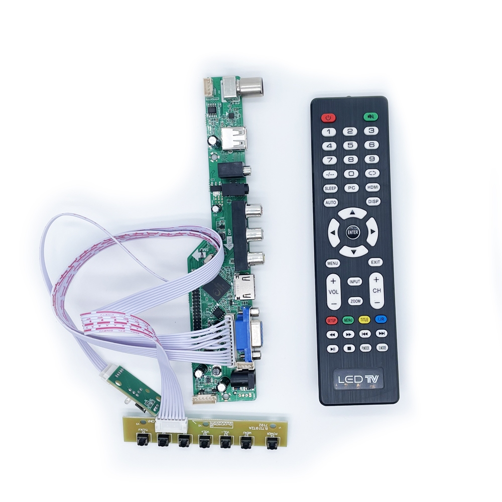 T.SK105A.03 universal LCD tv lcd driver board with keyboard for analog ...