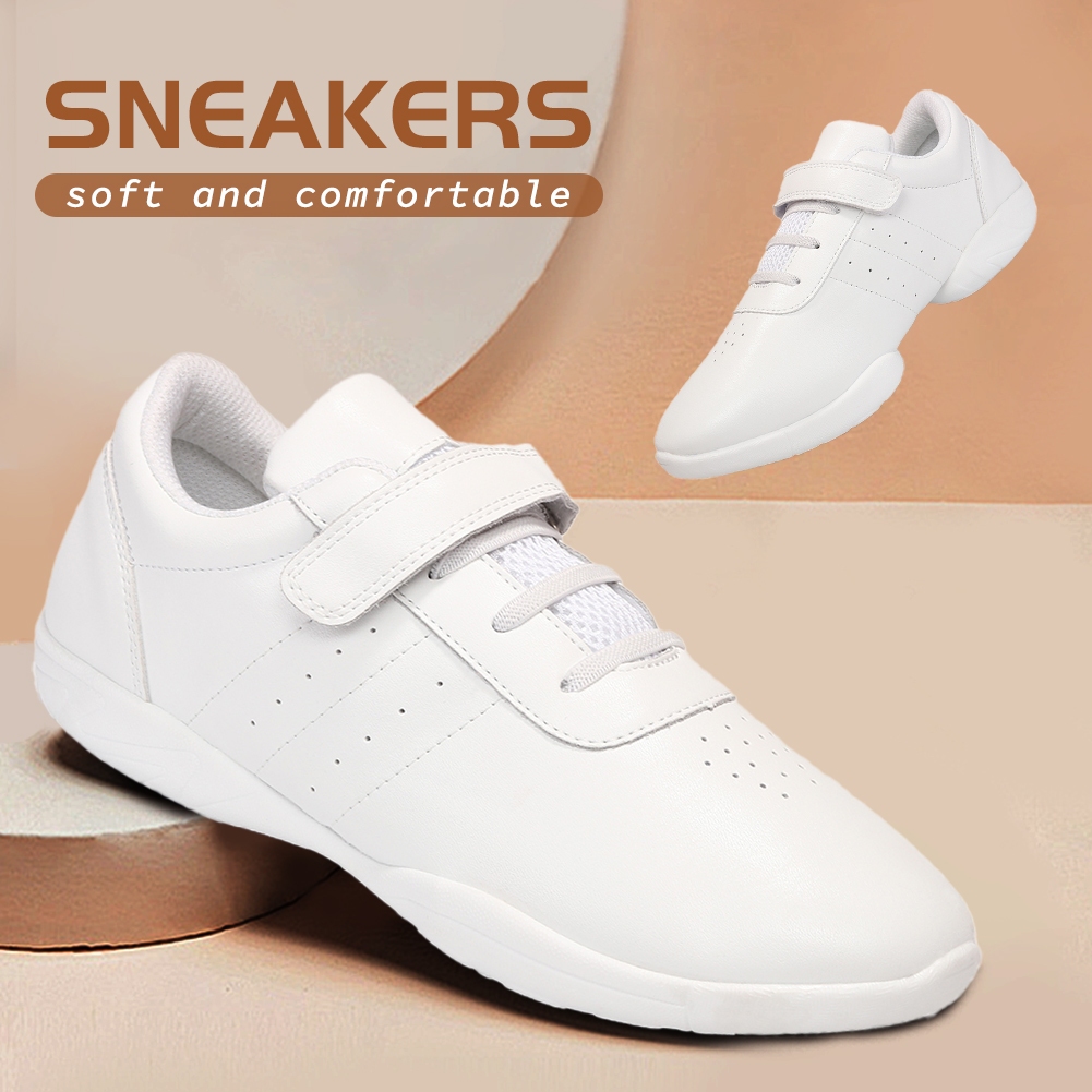 HIPPOSEUS 【Ready Stock 】White Leather Youth Cheerleading Shoes Dance ...
