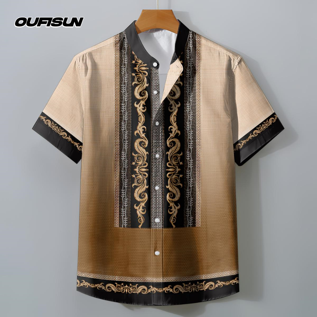 2025 Summer Outfit for Men Ethnic Tribal Barong Shirt Men's Summer ...