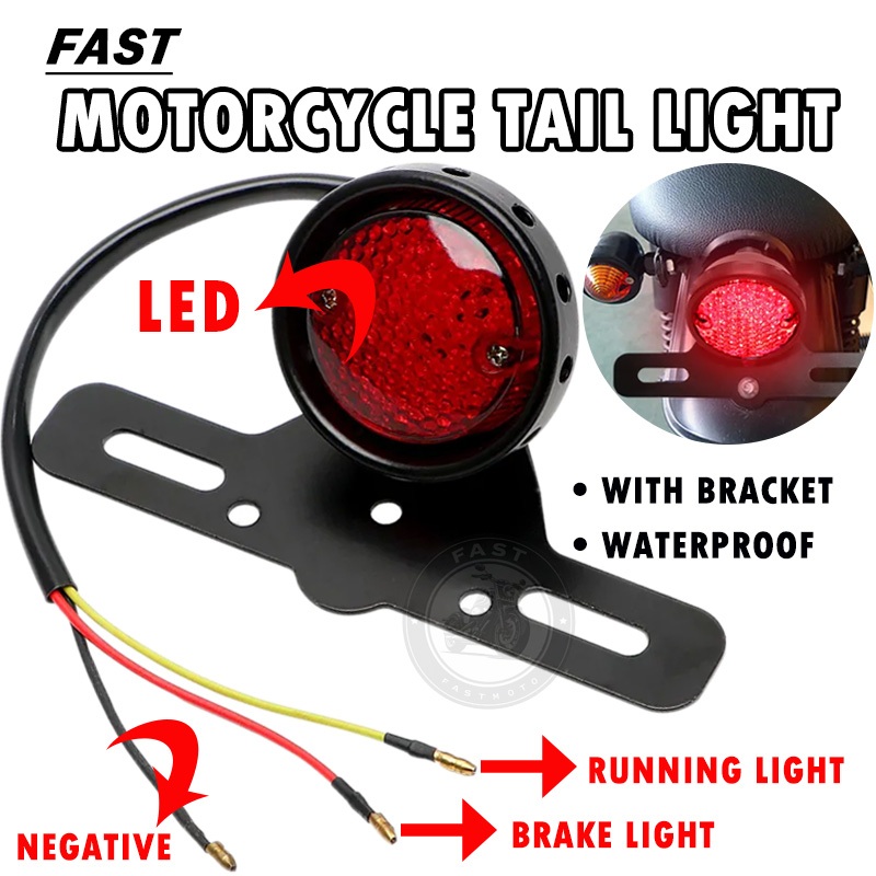 FAST Motorcycle Led Tail Light Retro Motorcycle Stop Light Brake Lights ...