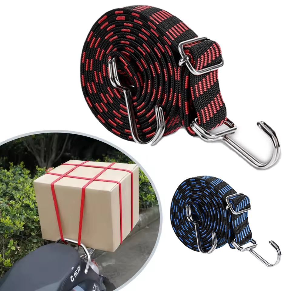 Bungee Cords With Hooks Motorcycle Bicycle Elastics Rubber Luggage Rope ...
