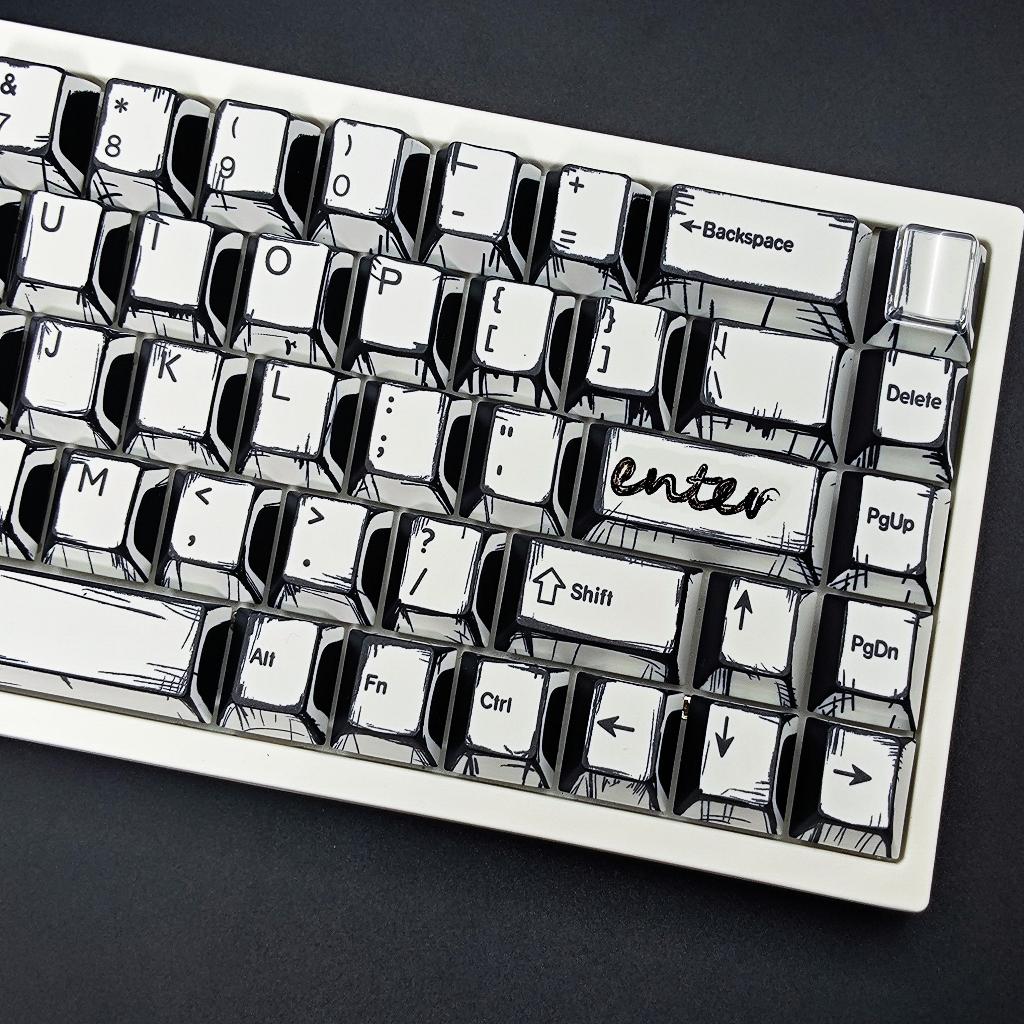 Keebox Shenpo White Comic Style BOW DIY Mechanical Keyboard Key Caps ...