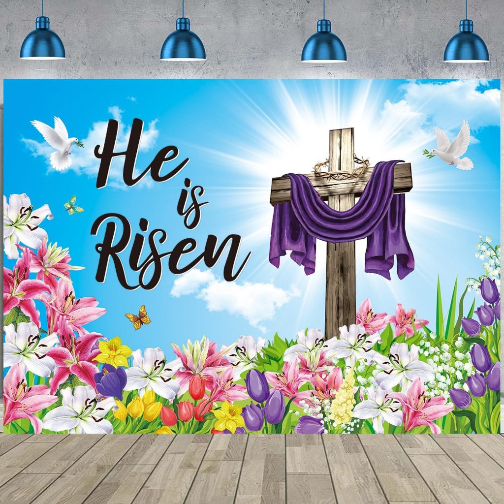 Easter He is Risen Backdrop Jesus Resurrection Cross Photography ...
