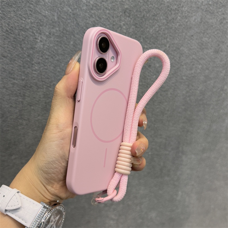 【iPhone case with strap lanyard】Luxury matte PC magnetic lanyard phone ...
