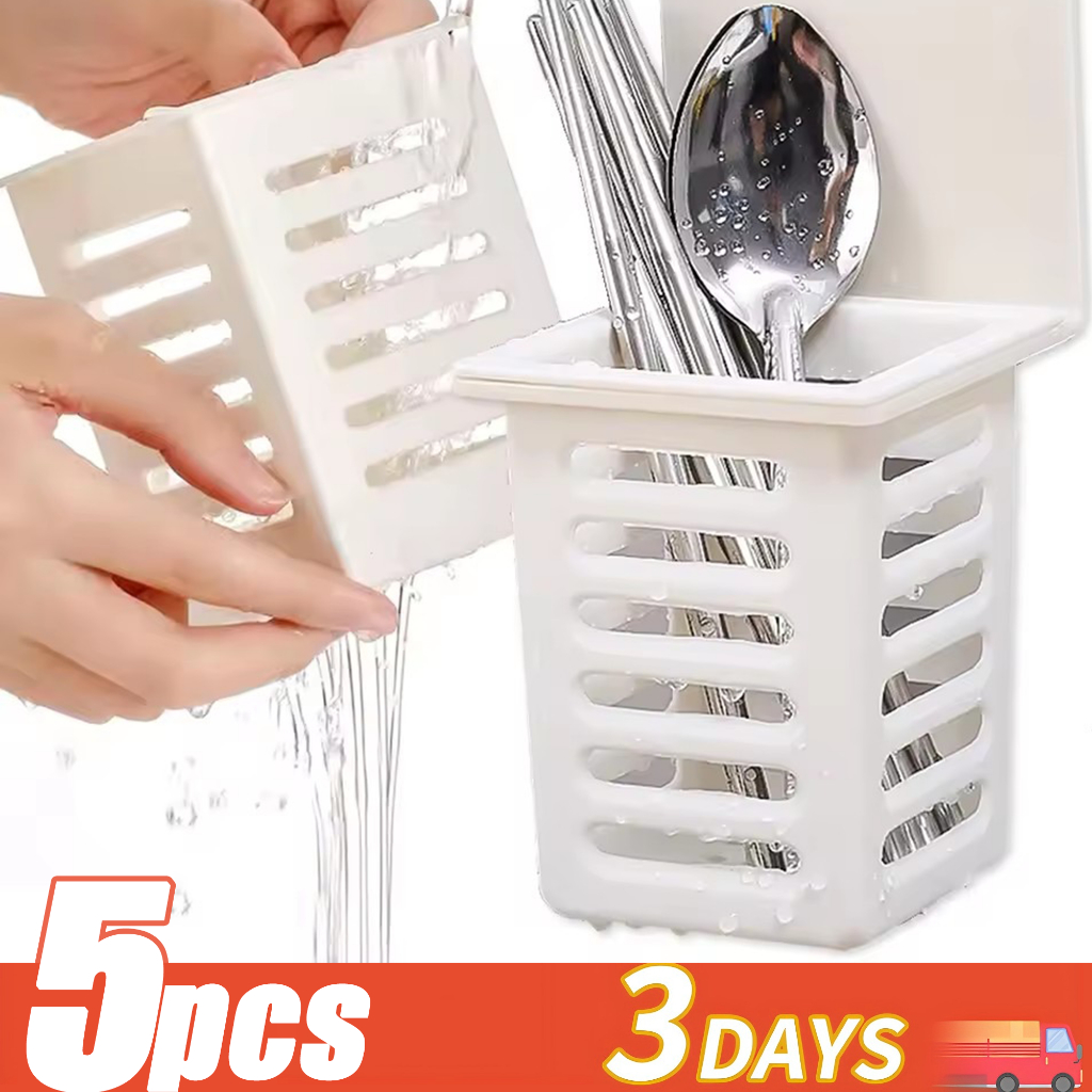 Kitchen Tableware Holder Spoon Drain Basket/Wall Hanging Cutlery ...