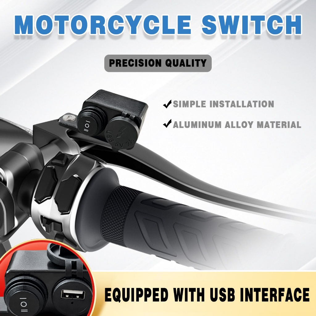 Motorcycle USB With Switch mobile phone charger single port USB ...