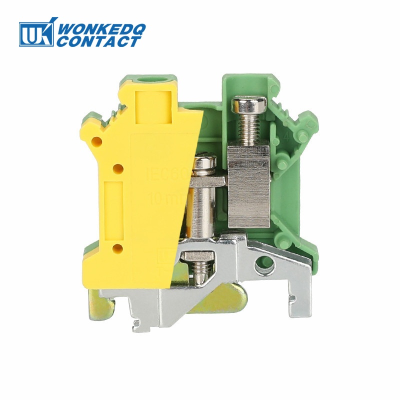 10Pcs USLKG 10N Earthing Terminal Block Din Rail Mount UK 10 mm² Ground ...