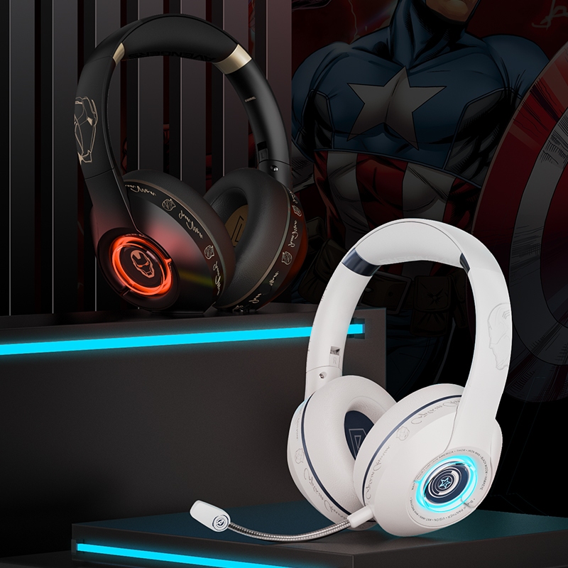 Marvel MR18 Head mounted Bluetooth wireless gaming headset ANC active ...