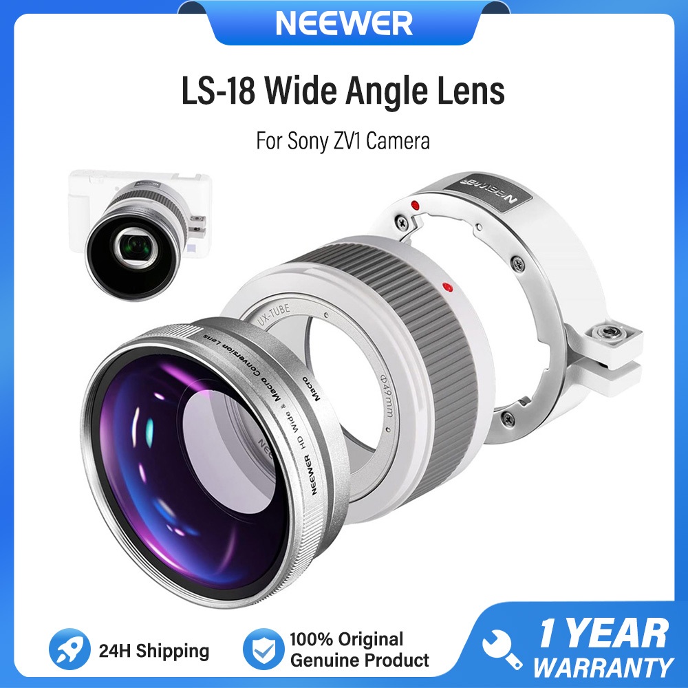 NEEWER LS-18 Wide Angle Lens Compatible with Sony ZV1 Camera 2 in 1 ...