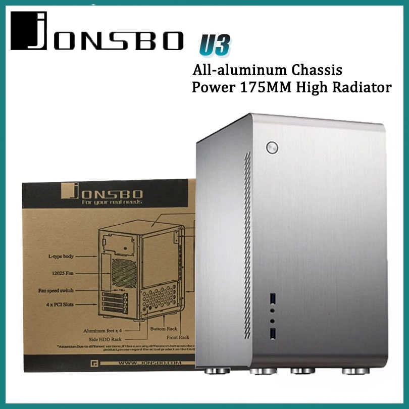 JONSBO U3 MINI-MATX Case Silver MATX Motherboard All-aluminum Chassis ...