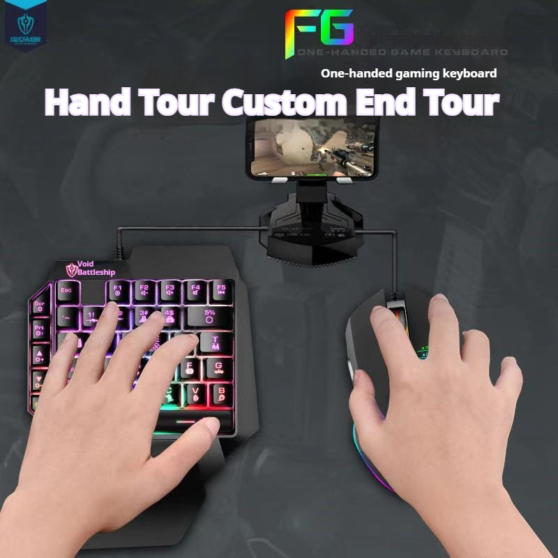 Void Battleship F6 Single Mobile Phone Luminous Gaming Keyboard Eating ...