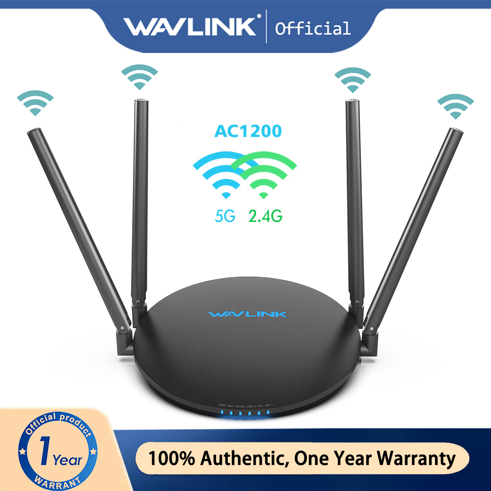 WAVLINK Wireless Router 1200Mbps, Dual Band 5GHz+2.4GHz WiFi 5 Router ...